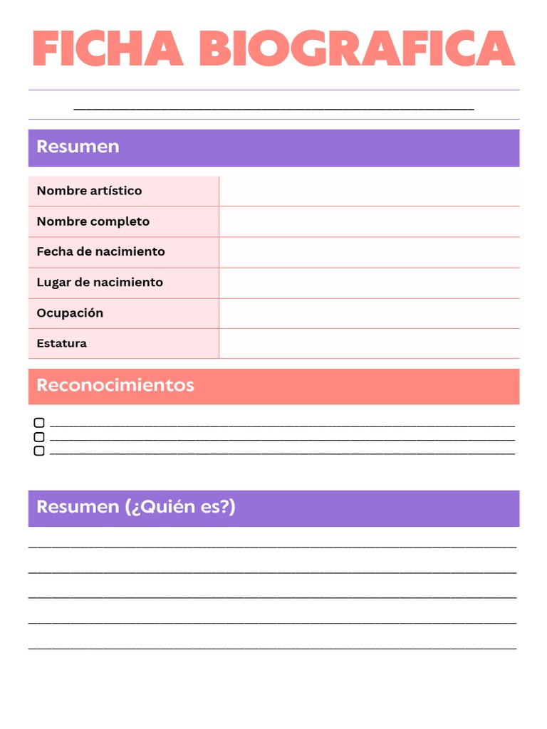 Ficha Biografica | PDF