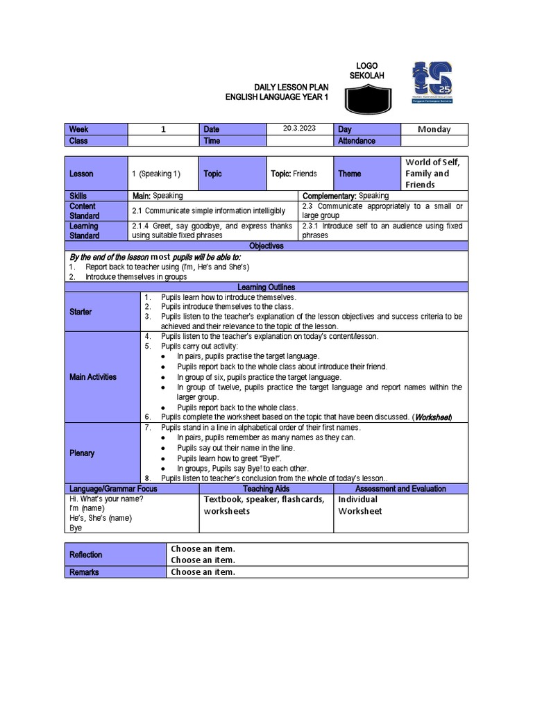 Friends (Lesson 1 - 17) | PDF | Lesson Plan | Teachers