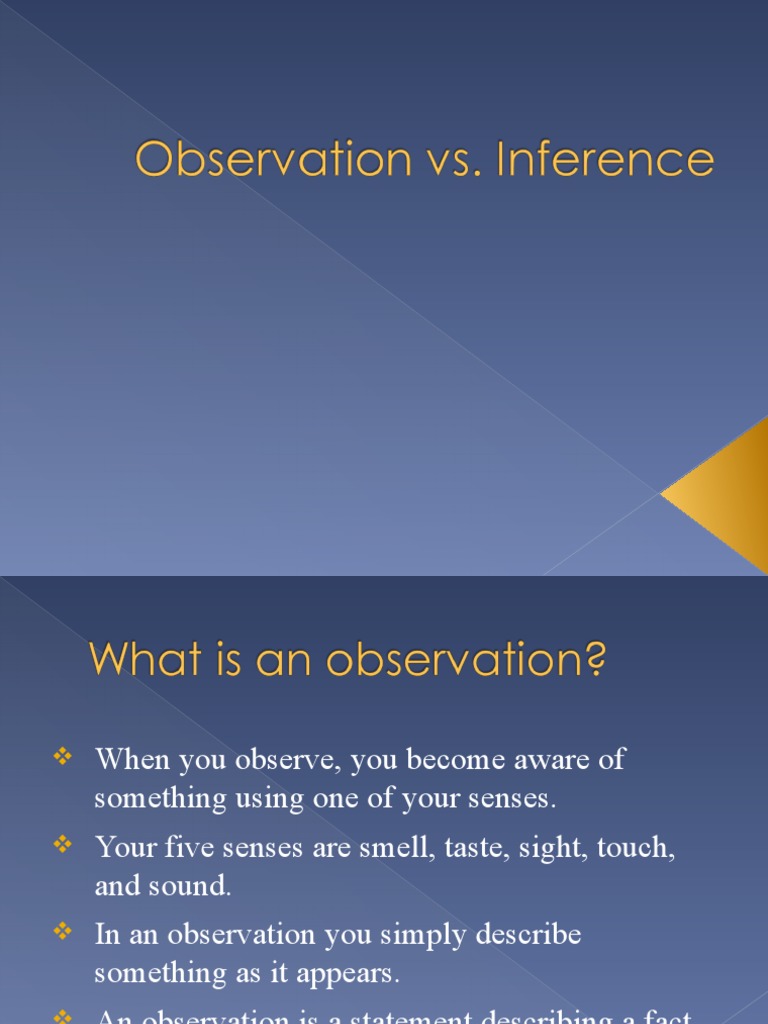 Observation vs. Inference | PDF