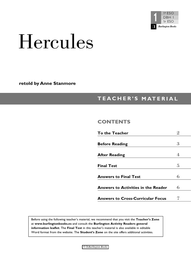 Hercules: Teacher's Guide and Activities | PDF