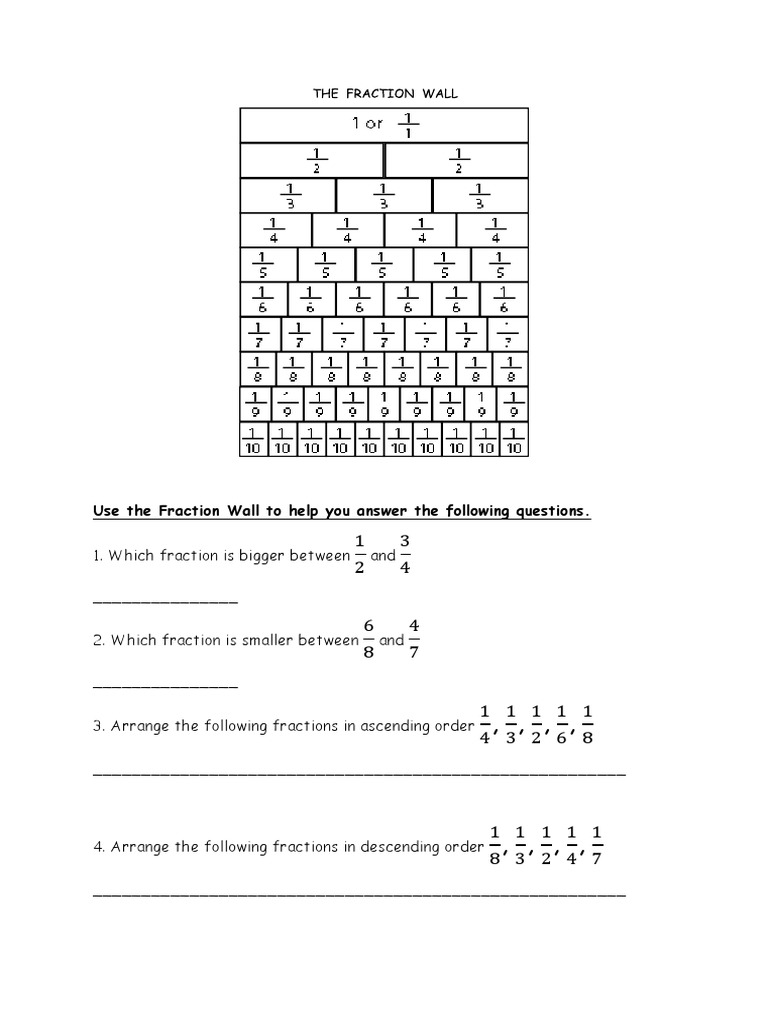 Comparing and Arranging Fractions | PDF | Teaching Methods & Materials