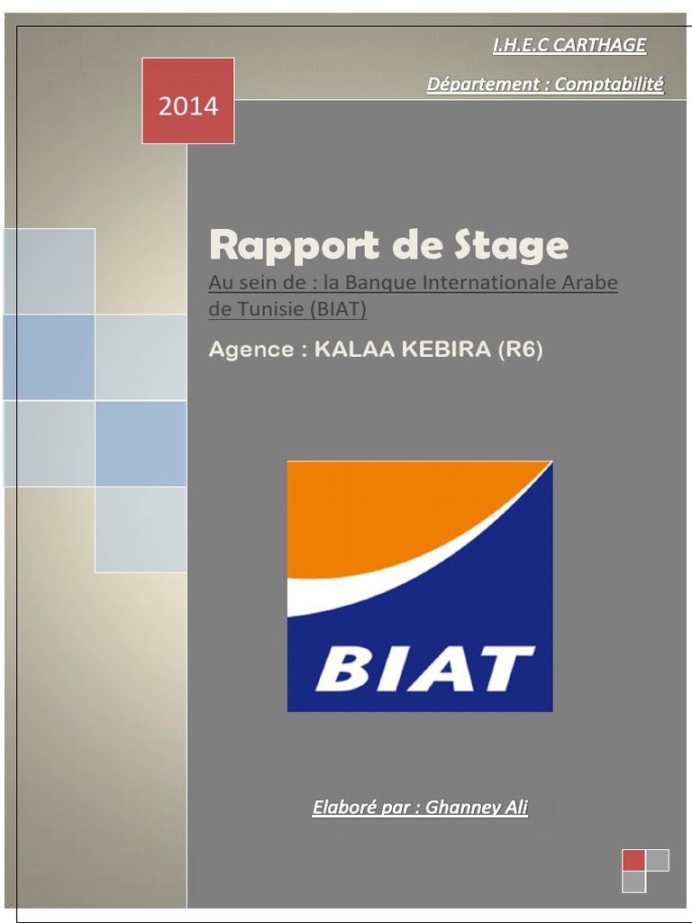 Rapport de Stage Biat | PDF | Chèque | Banques