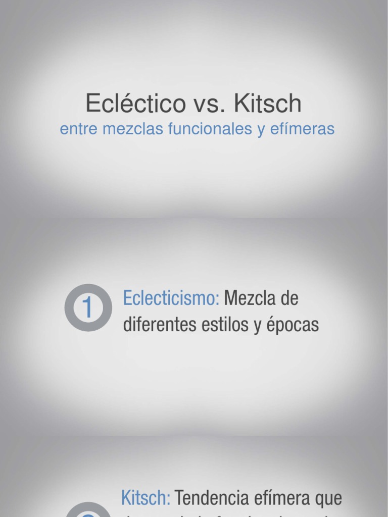 Eclectico Vs Kitsch | PDF