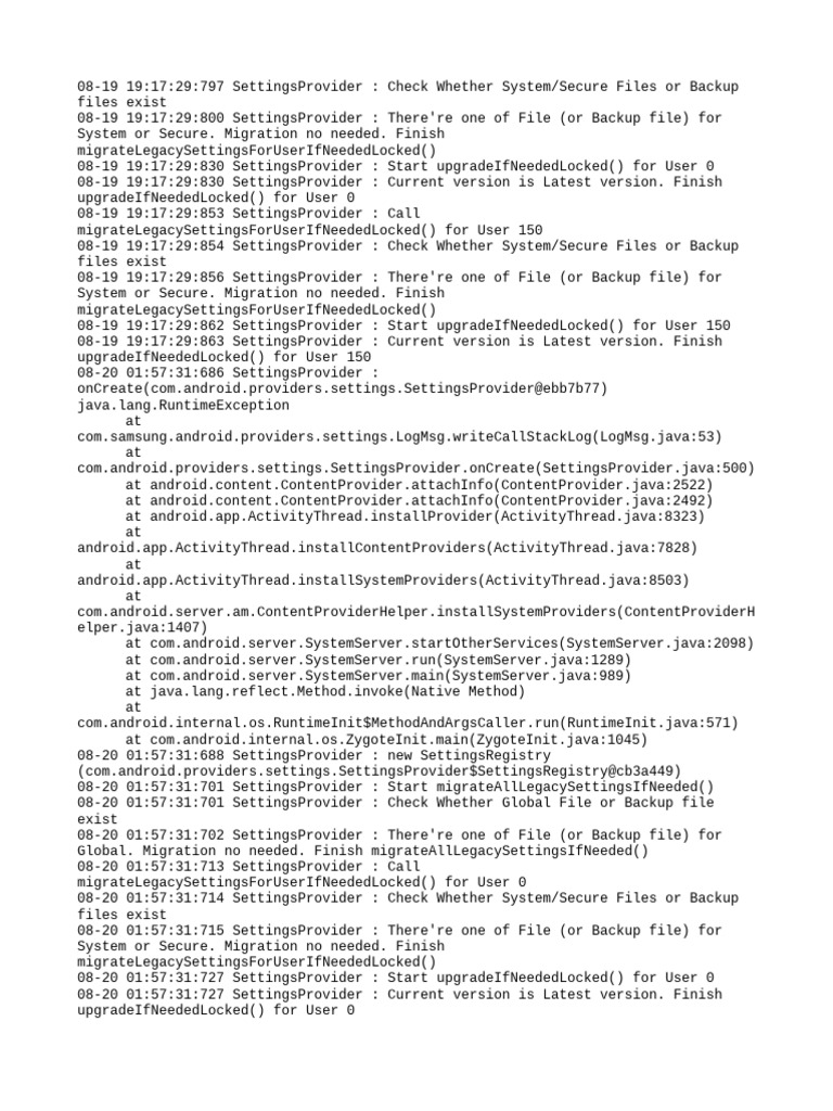 Settings Provider | PDF