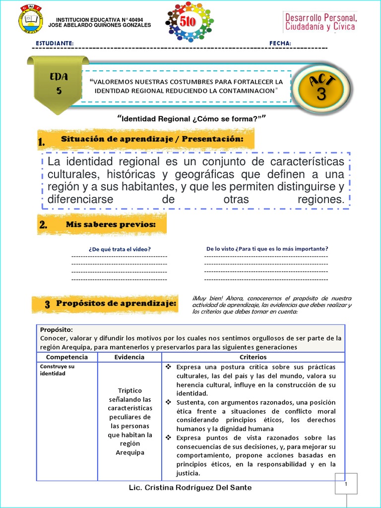 5° Sec. Eda 5 Actividad 3-DPCC | PDF