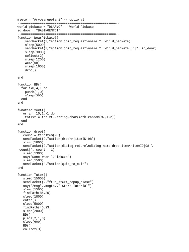 Skip Tutorial + Wear Pickaxe | PDF