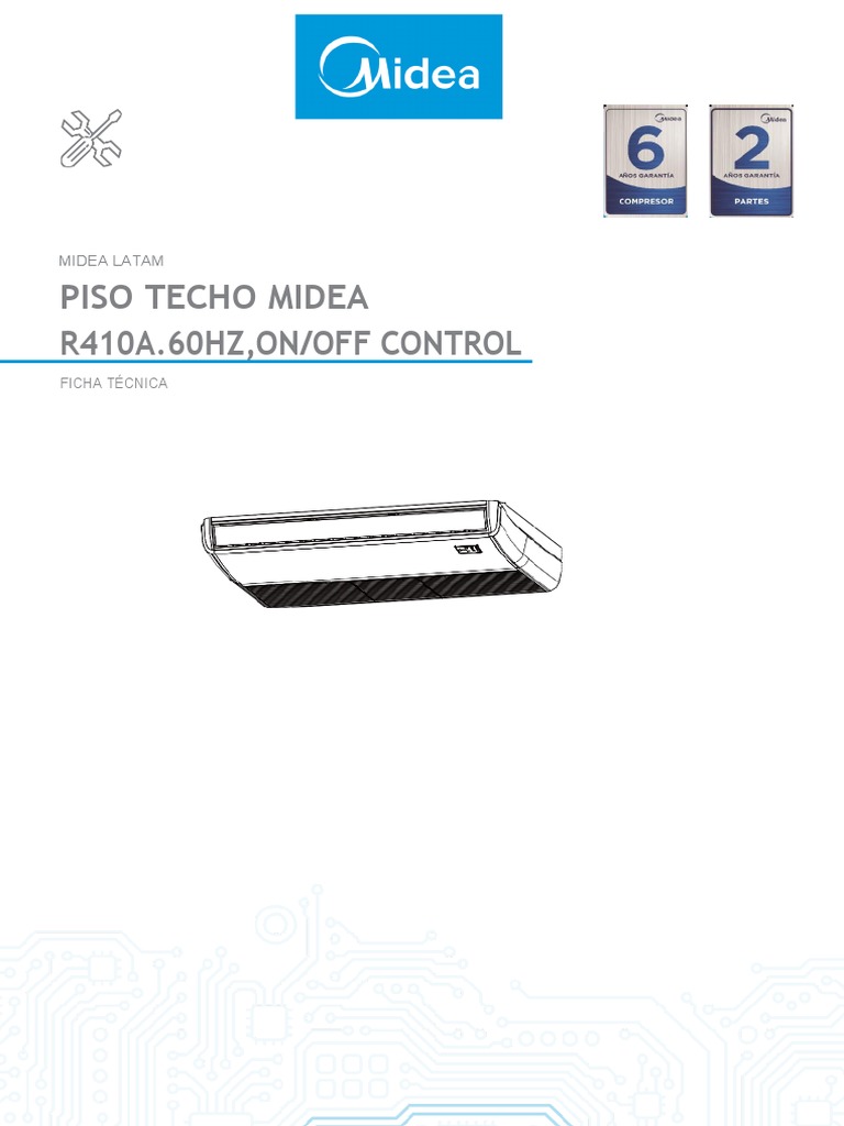 FICHA TECNICA PISO TECHO MIDEA - PDF NUEVA | PDF