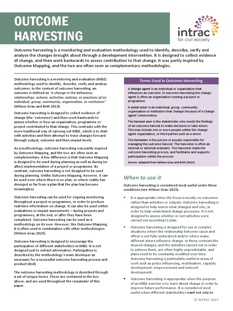 Outcome Harvesting Pdf