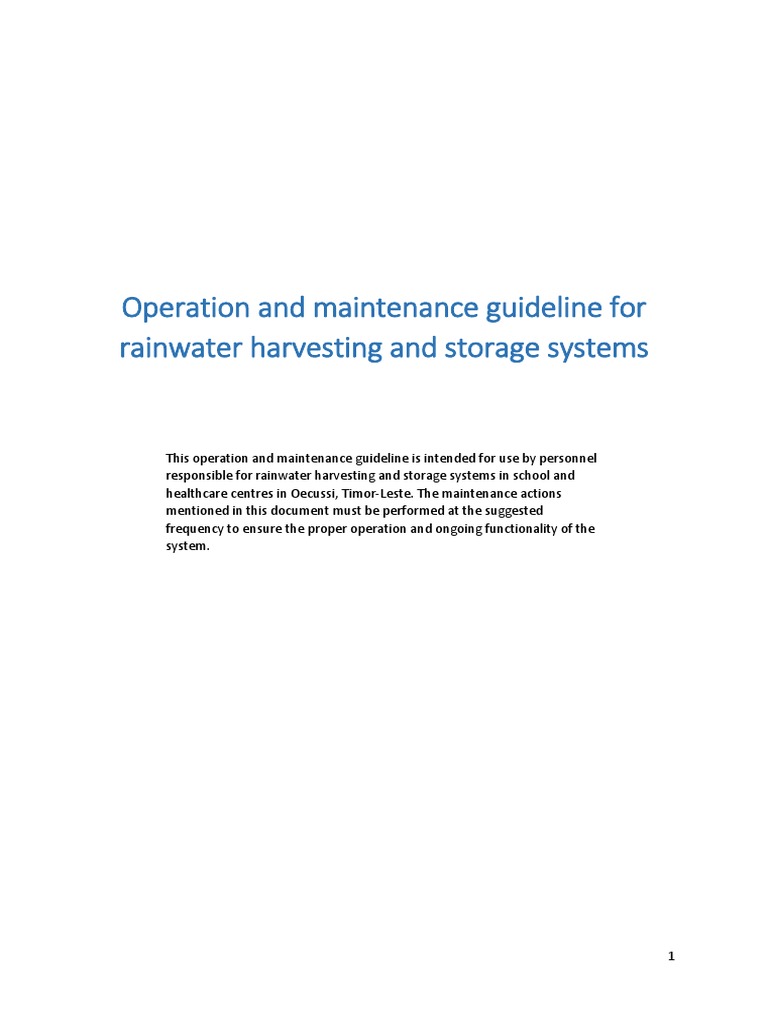 Operation and Maintenance Guidelines | PDF | Storm Drain | Water