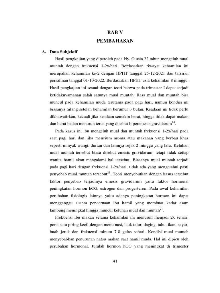 Bab V - Lta Emesis Gravidarum - Dea Novia Ramadhani | PDF