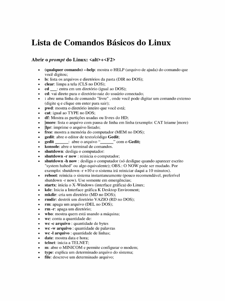 comandos_Basicos_Linux - comandos_basicos_linux | PDF