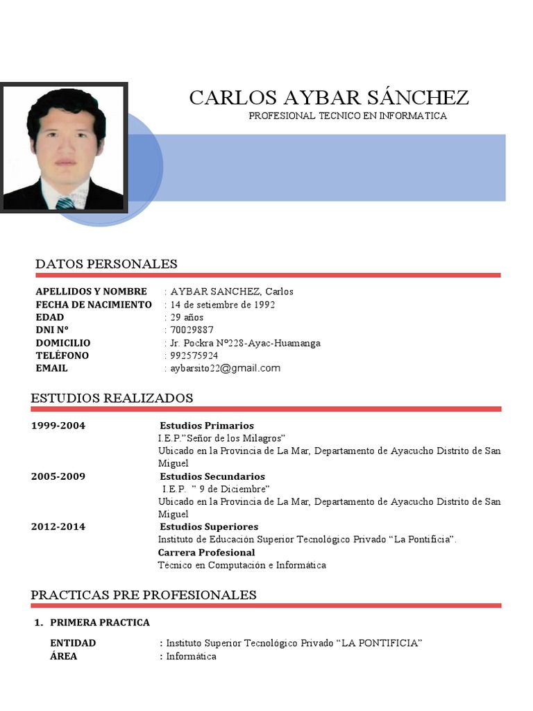 CV de Carlos Aybar Sánchez | PDF | Tecnología