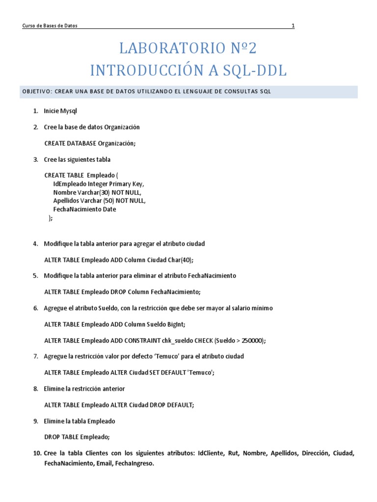 Laboratorio Nº2 Intro Sql Pdf 8932