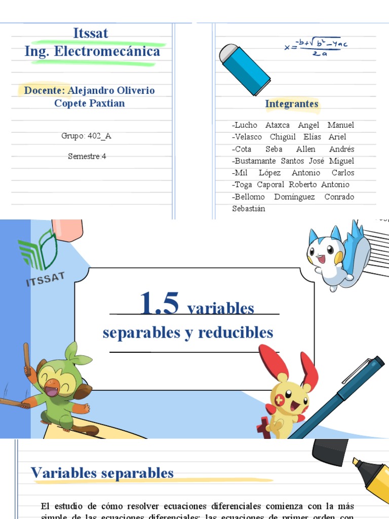 1.2.1 Variables Separables y Reducibles | PDF