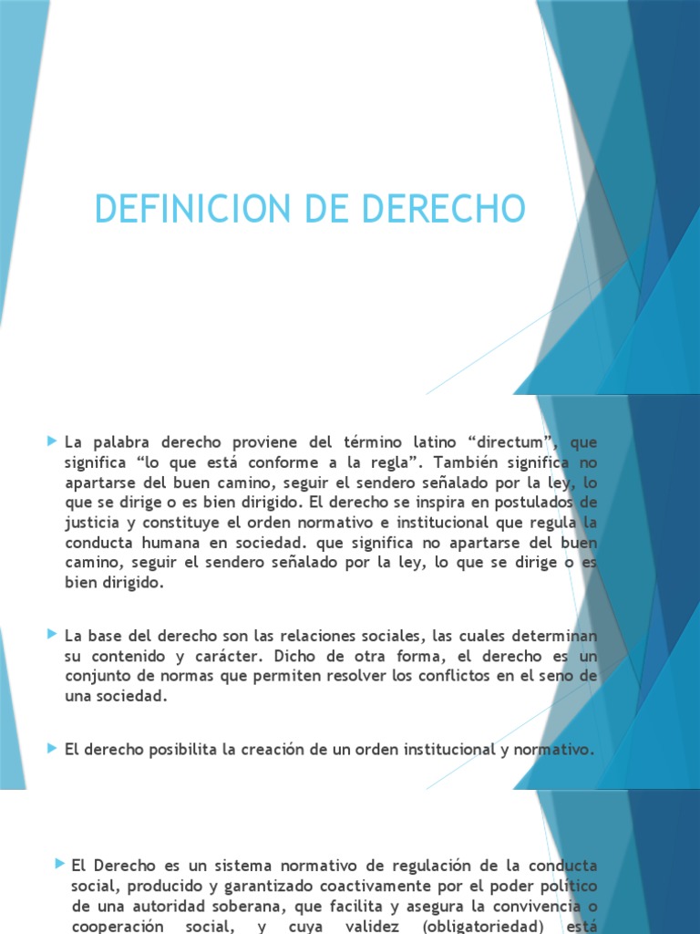 Definicion de Derecho | PDF | Ciencias Políticas | Principios éticos