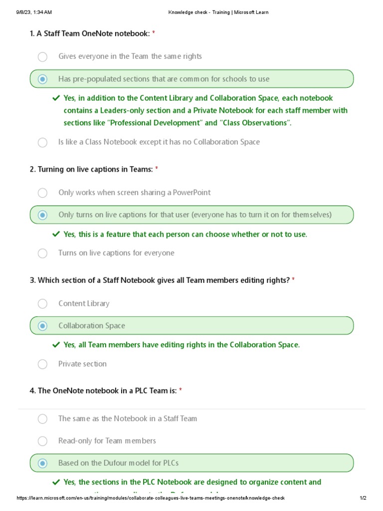 Knowledge Check - Training - Microsoft Learn 4 | PDF