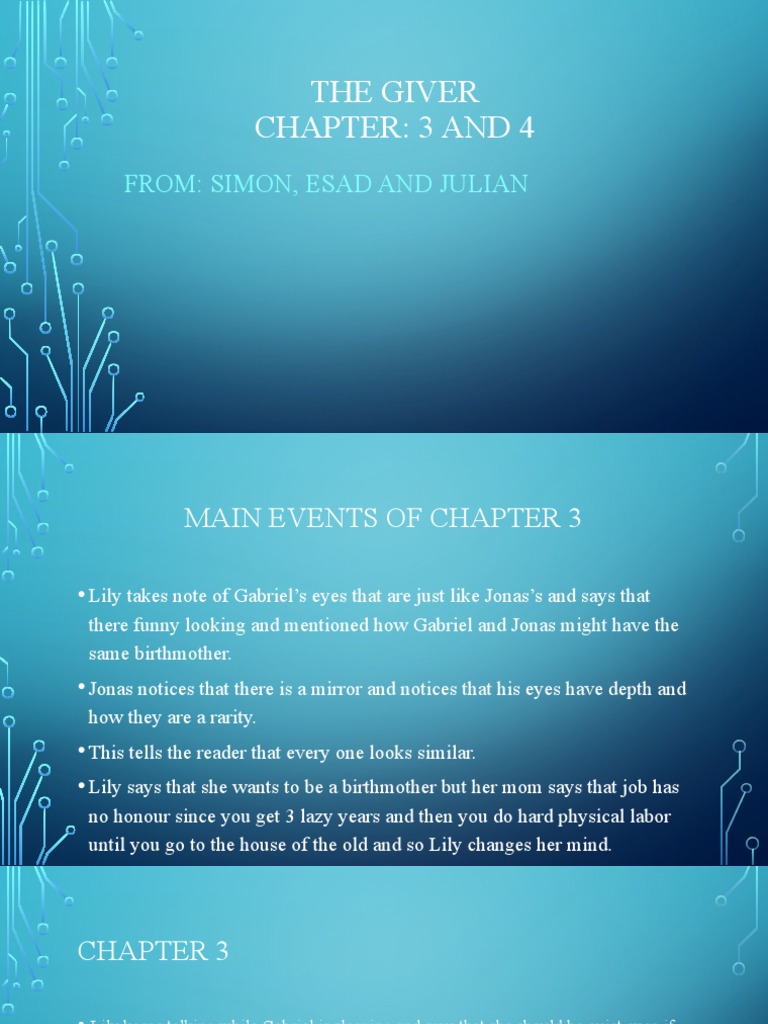 The Giver Cahp 3 and 4.Pptx 1 | PDF | Language Arts & Discipline