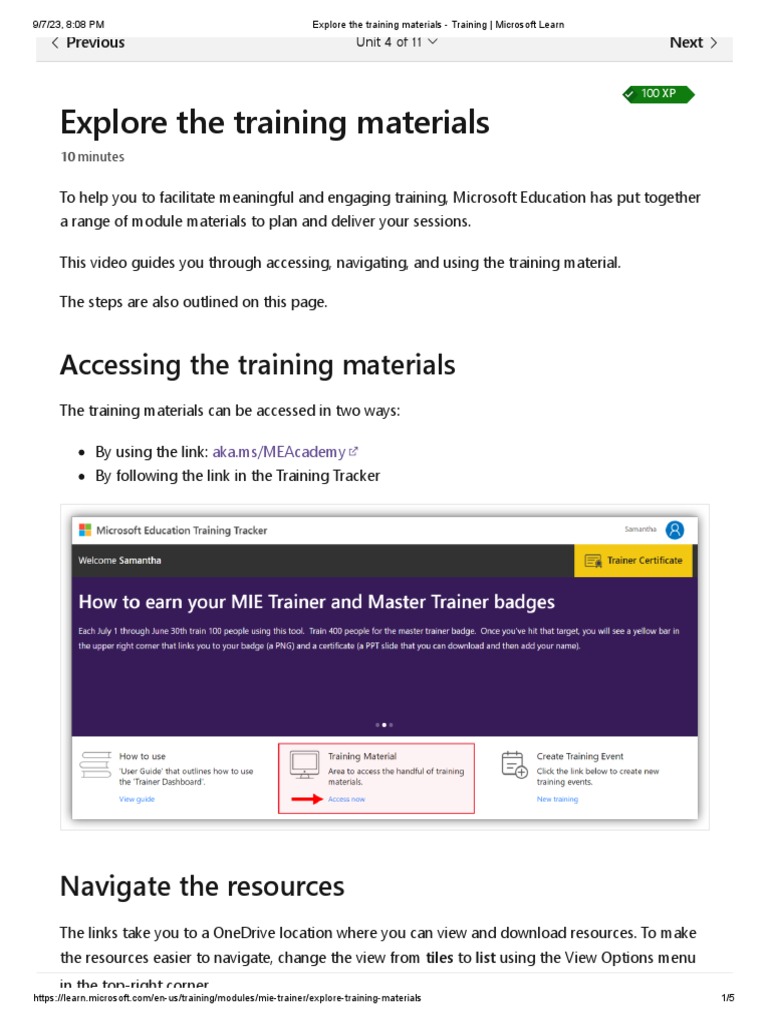 Explore The Training Materials - Training - Microsoft Learn | Download ...