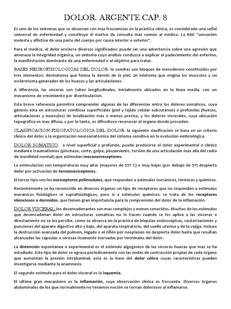DOLOR. Cap 8 | PDF | Dolor | Abdomen