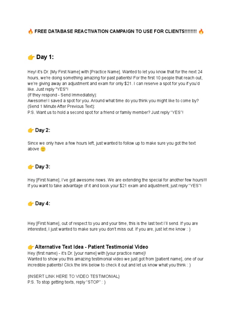 Database Reactivation Campaign | PDF | Lifestyle