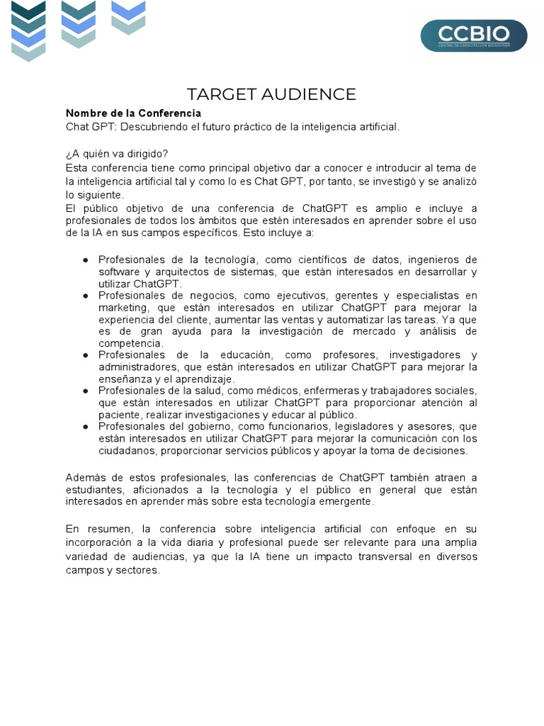 Target Audience Chat GPT | PDF