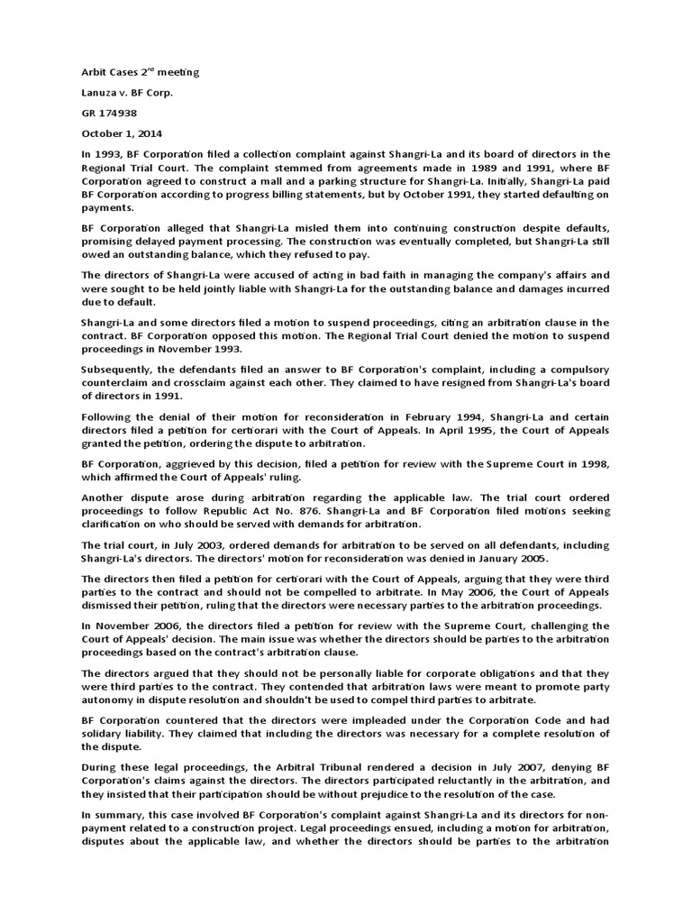 Arbit Cases Second Meeting | PDF