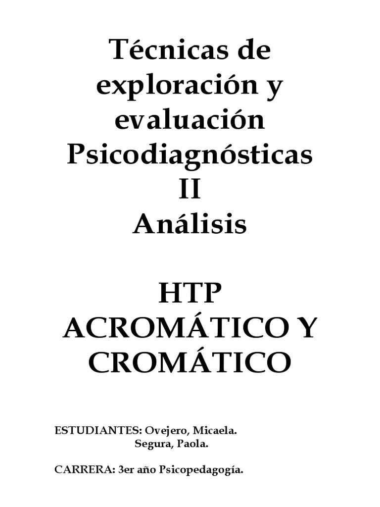 HTP Cromatico y Acromatico | PDF | Color | Verbo