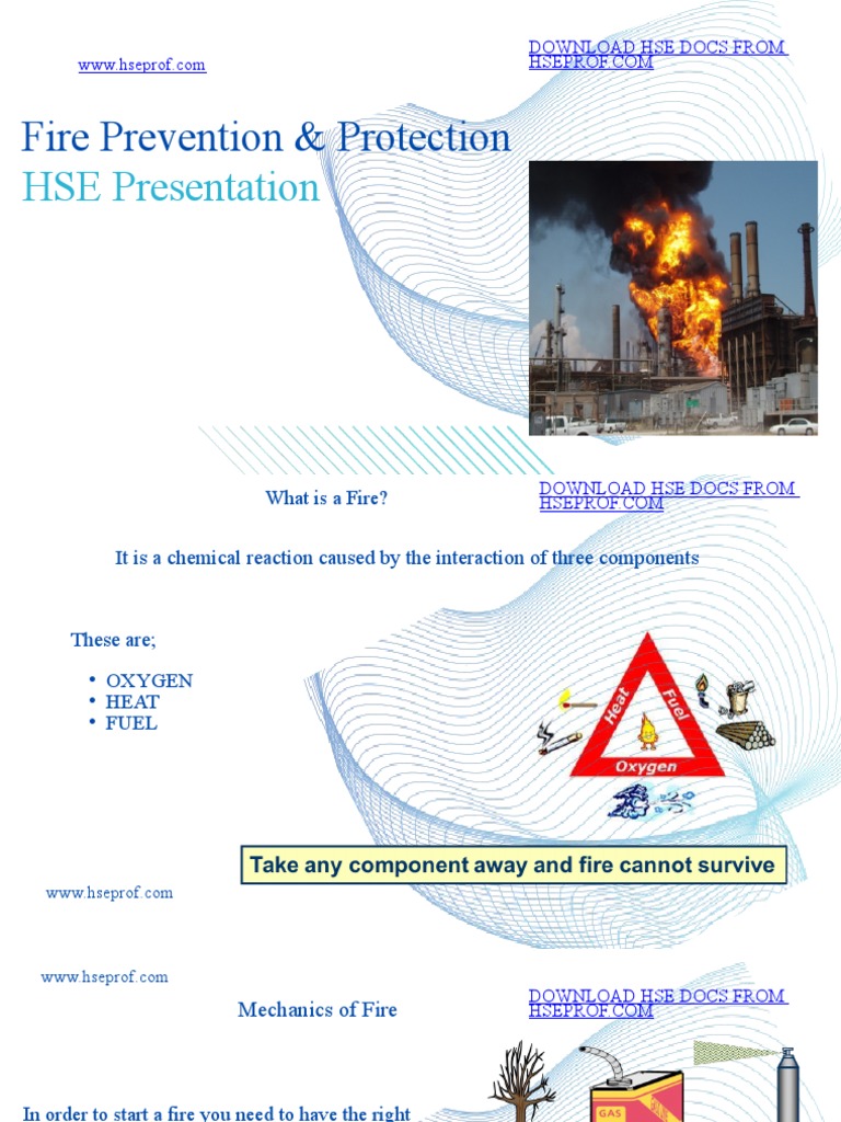HSE Presentation On Fire Prevention and Protection | PDF | Fires | Heat ...