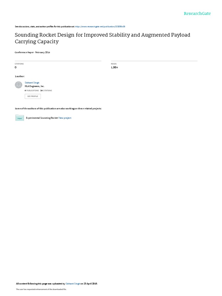 Sounding Rocket Design | PDF | Rocket | Parachute