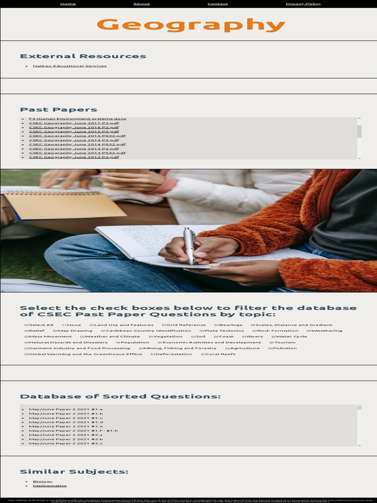 CSEC Geography - CXC Prep | Download Free PDF | Geography | Earth Phenomena