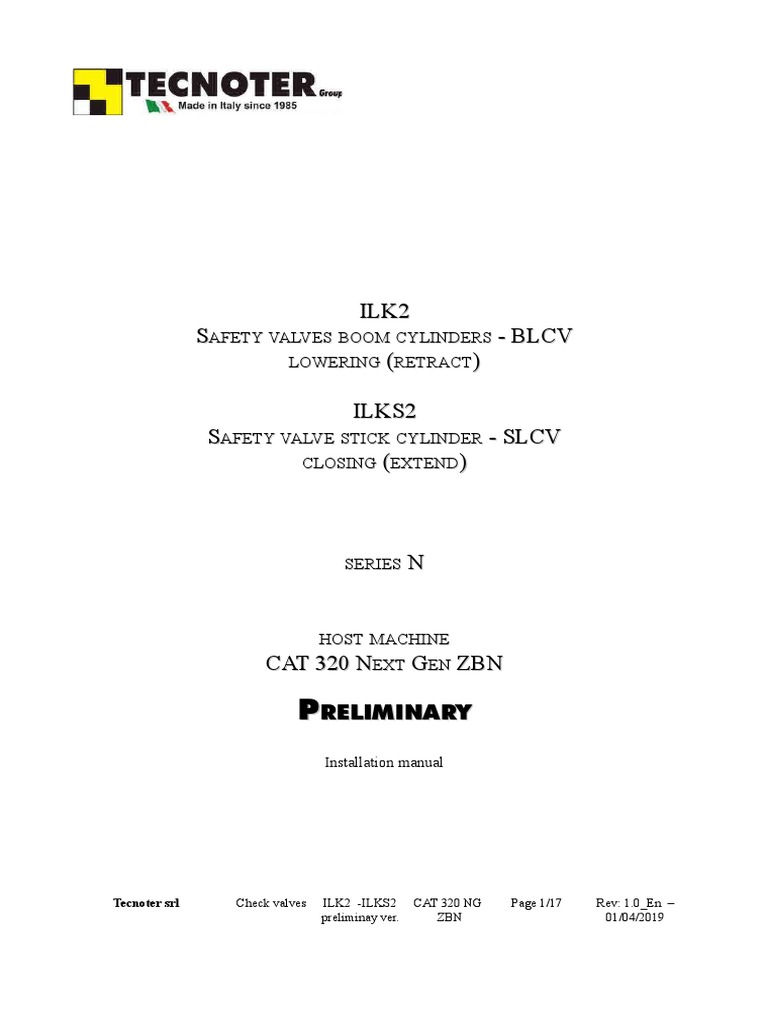 Tecnoter Group ILK2 ILKS2.N CAT320 NG ZBN Installation Manual Ver 1.0 ...