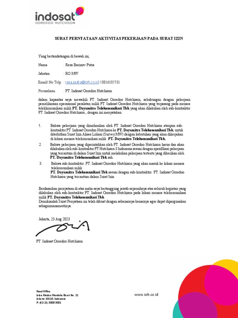 Surat Tugas - DMT RUKO VERNICE ARCADE - YPTT | PDF