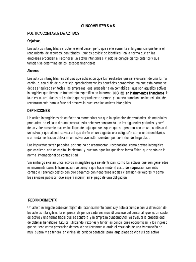 Activos Intagibles | PDF | Activo intangible | Contabilidad