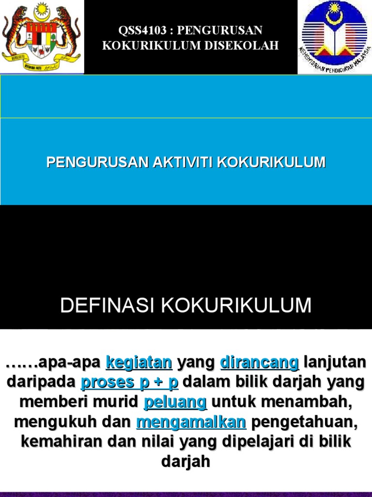 Pengurusan Aktiviti Kokurikulum 1 | PDF