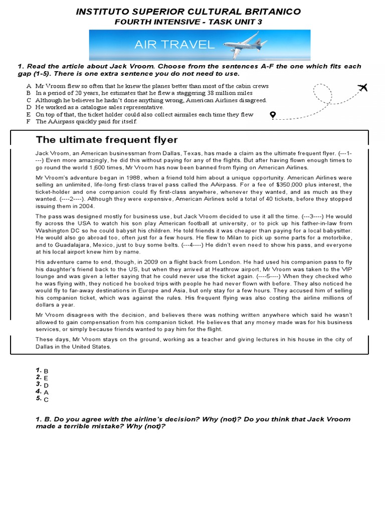 Edited - Task - Unit 3 | PDF | American Airlines | Aviation