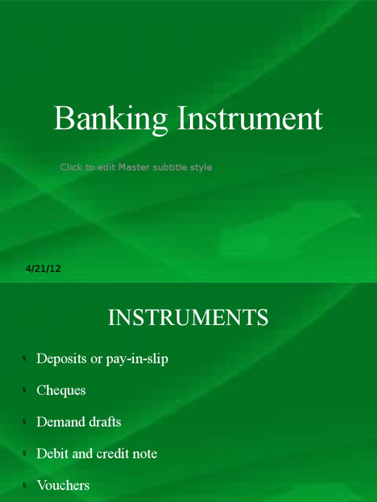 Banking Instrument | PDF | Business