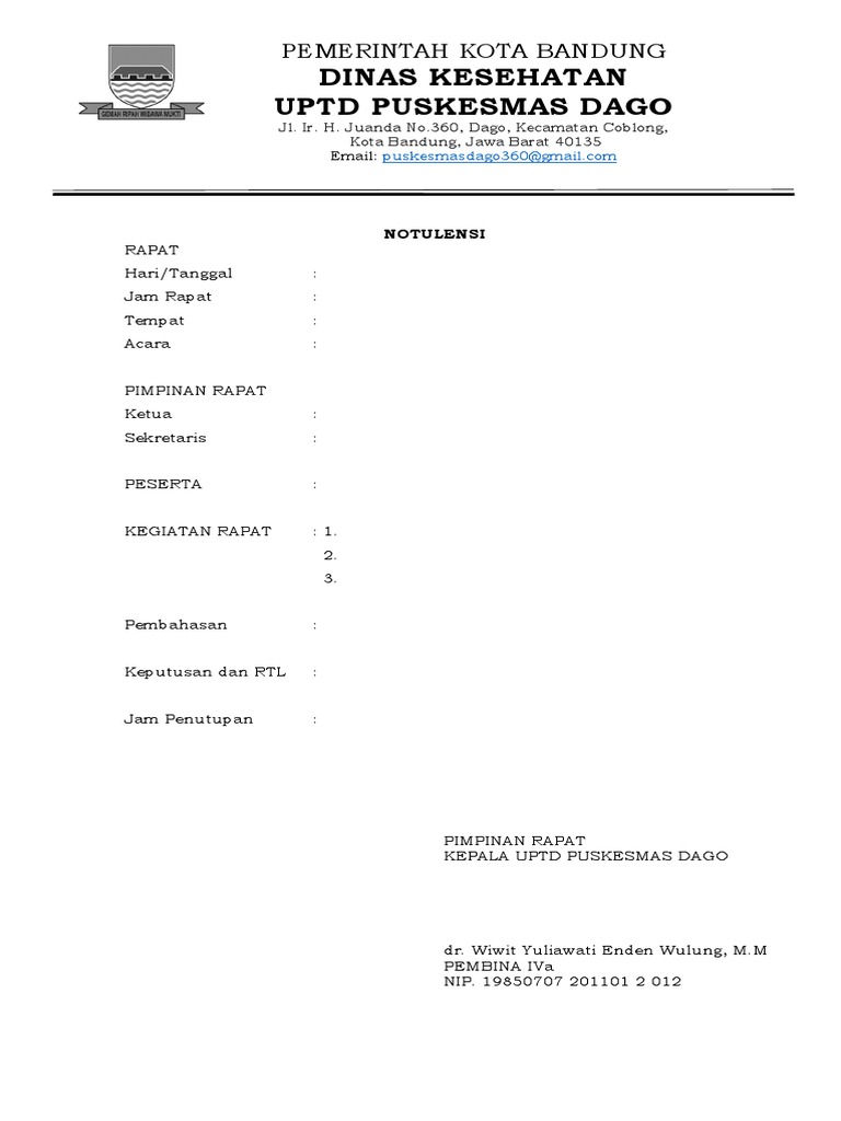 Format Notulensi Dago | PDF