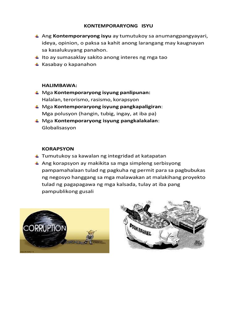 Ano Ang Kontemporaryong-Isyu | PDF