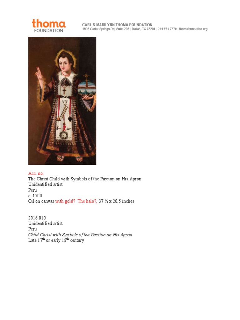Christ Child and Passion Symbols in Art | PDF | Jesus