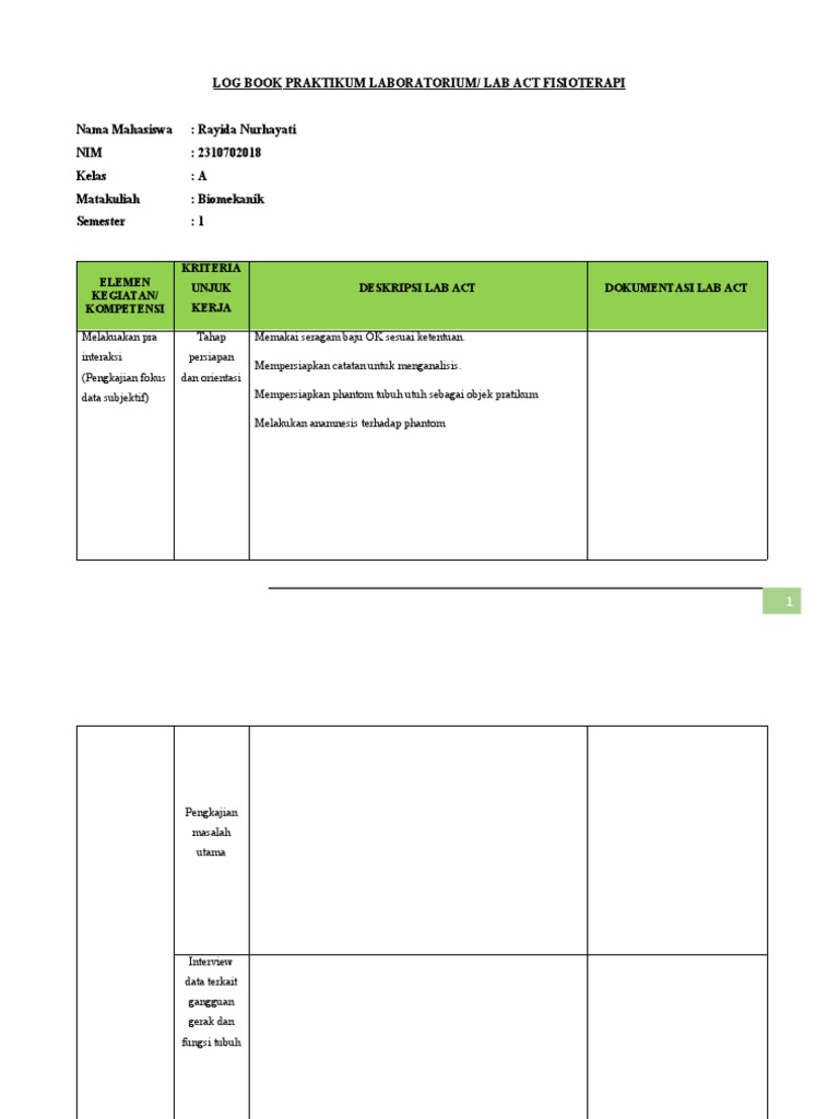 Log Book Praktikum Laboratorium | PDF | Karier & Perkembangan | Sains ...