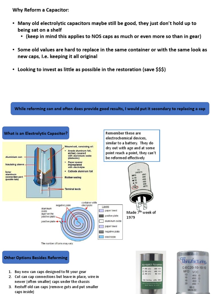 Why and How To Reform Electrolytic Capacitors | PDF | Capacitor ...