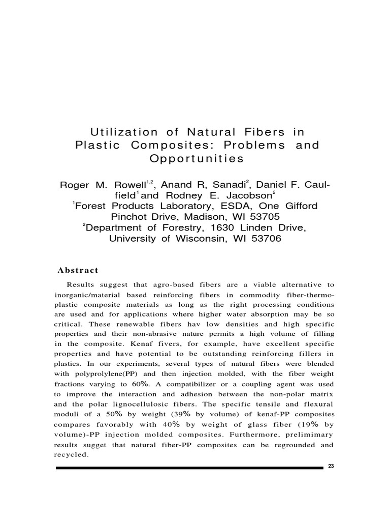 Use of Oak Fiber As A Substitute For Plastic Products | PDF | Composite ...