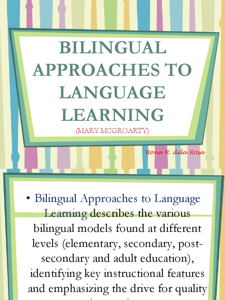 Bilingual Approaches To Language Learning: (Mary Mcgroarty) | PDF ...