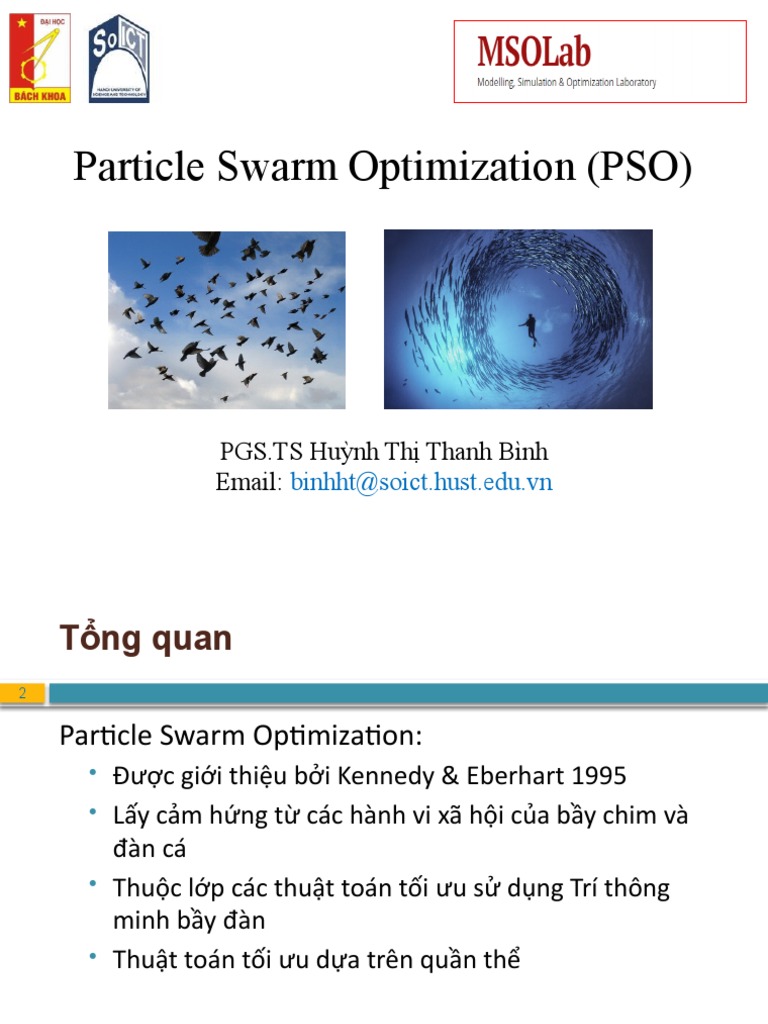 Particle Swarm Optimization (PSO) : PGS.TS Huỳnh Thị Thanh Bình Email | PDF