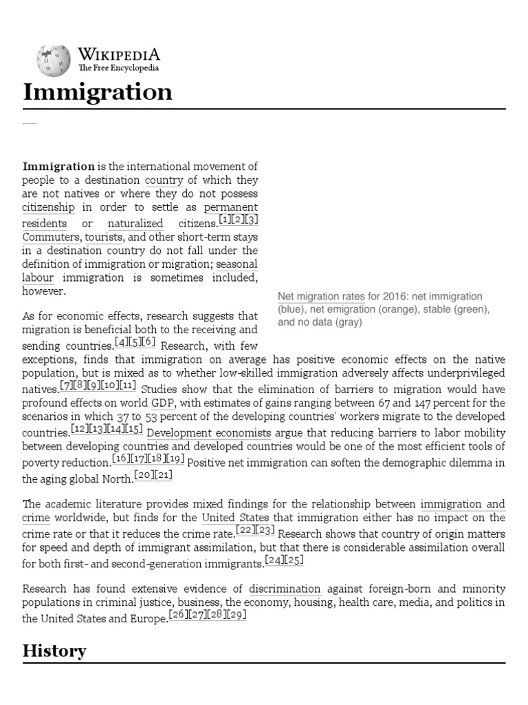 Immigration | PDF | Immigration | Human Migration