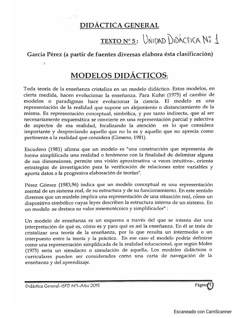 Modelos Didácticos | PDF