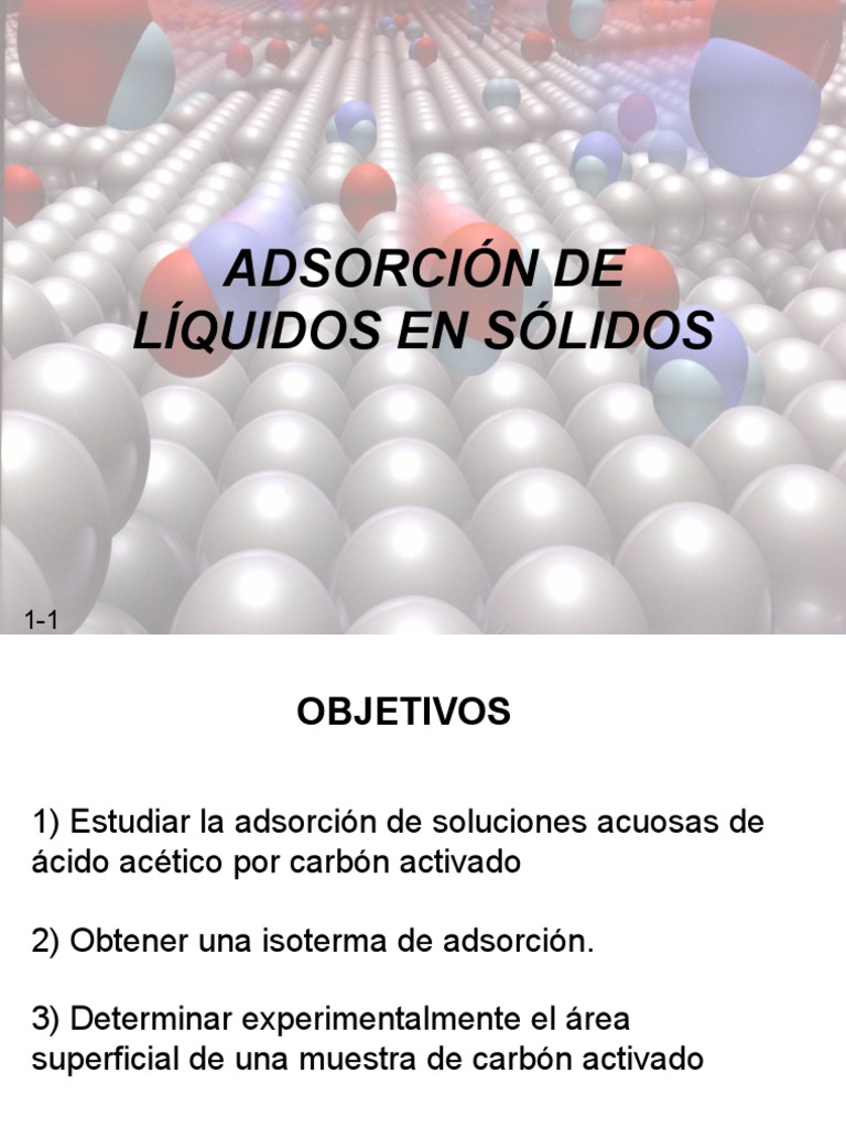 Adsorción de Líquidos en Sólidos | PDF | Adsorción | Fases de la materia