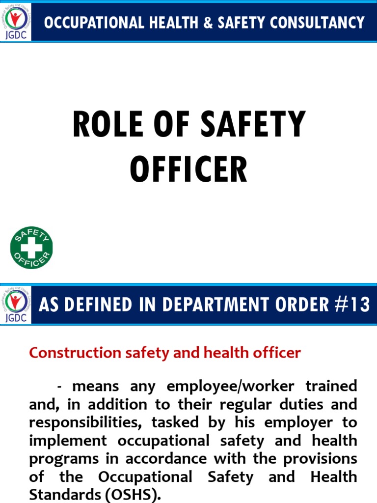 Module 1 - B - ROLE OF SAFETY OFFICER | PDF | Occupational Safety And ...