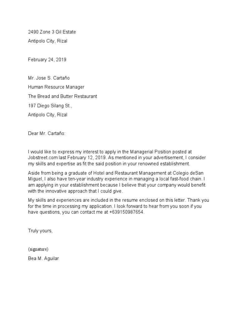 Application Letter | PDF