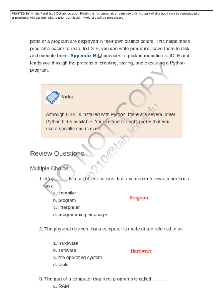 Chapter 1 Q Pdf Computer Data Storage Input Output